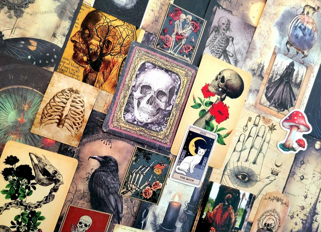 28-60pc Horror Scrapbook Set, Vintage Gothic Papers Stickers Kit ...