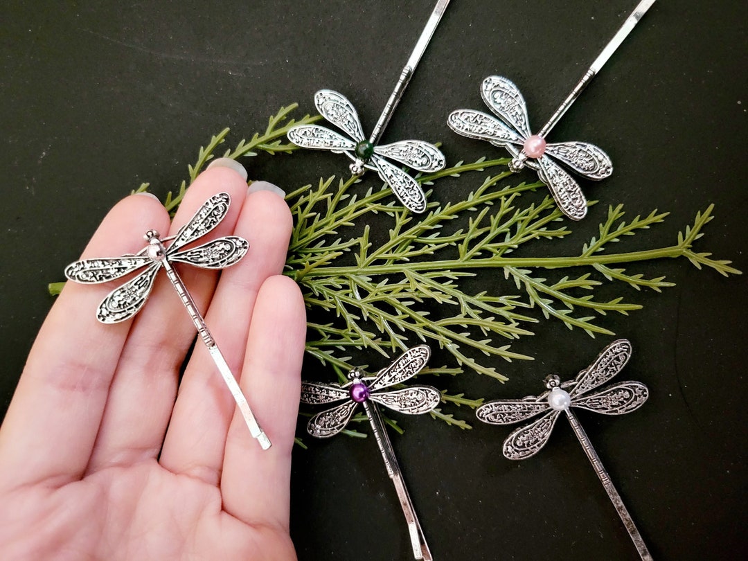 Dragonfly Hair Pin, Boho Hair Cottagecore Accessory, Dragonfly Bobby ...