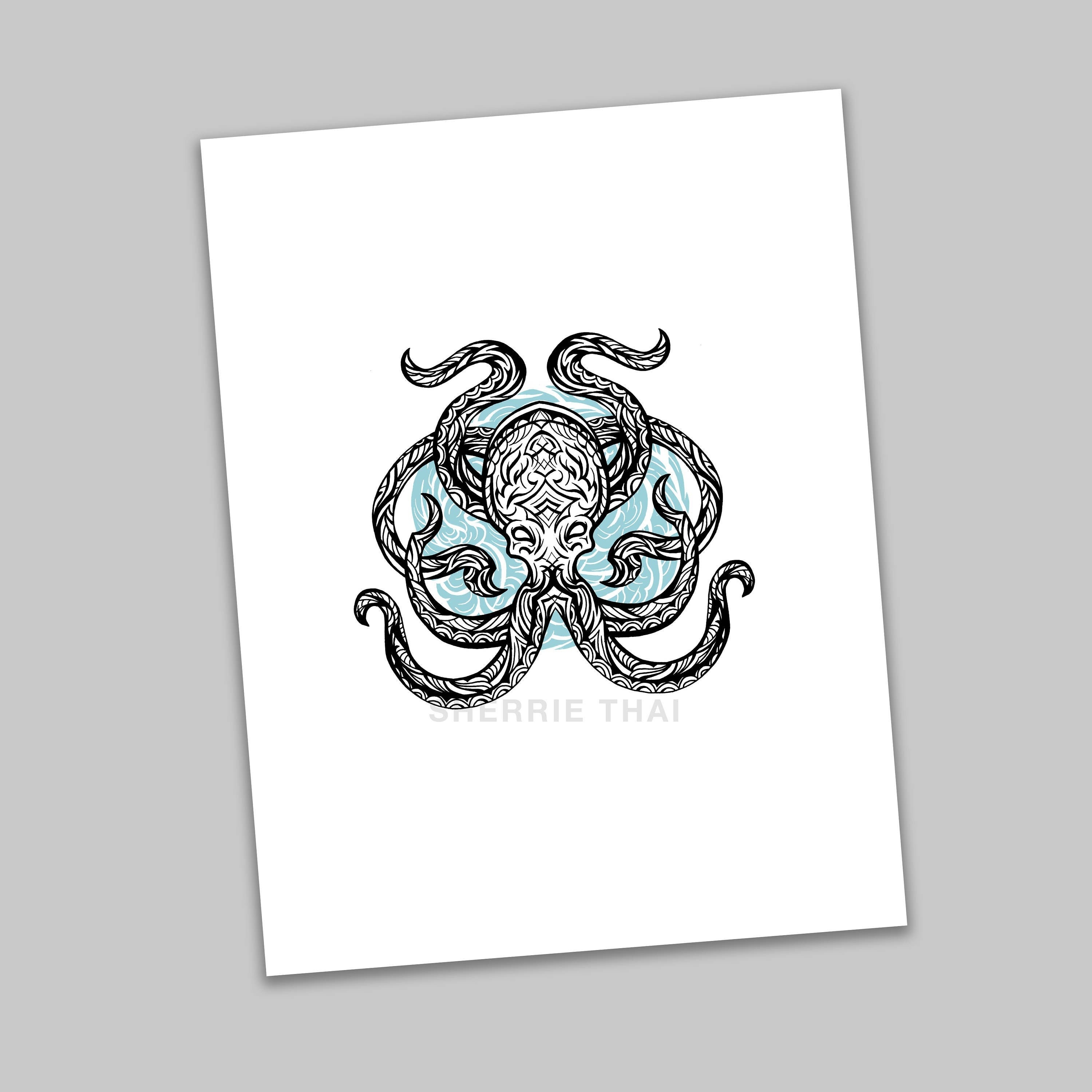 Tribal Underwater Octopus Animal Design Polynesian Hawaiian - Etsy