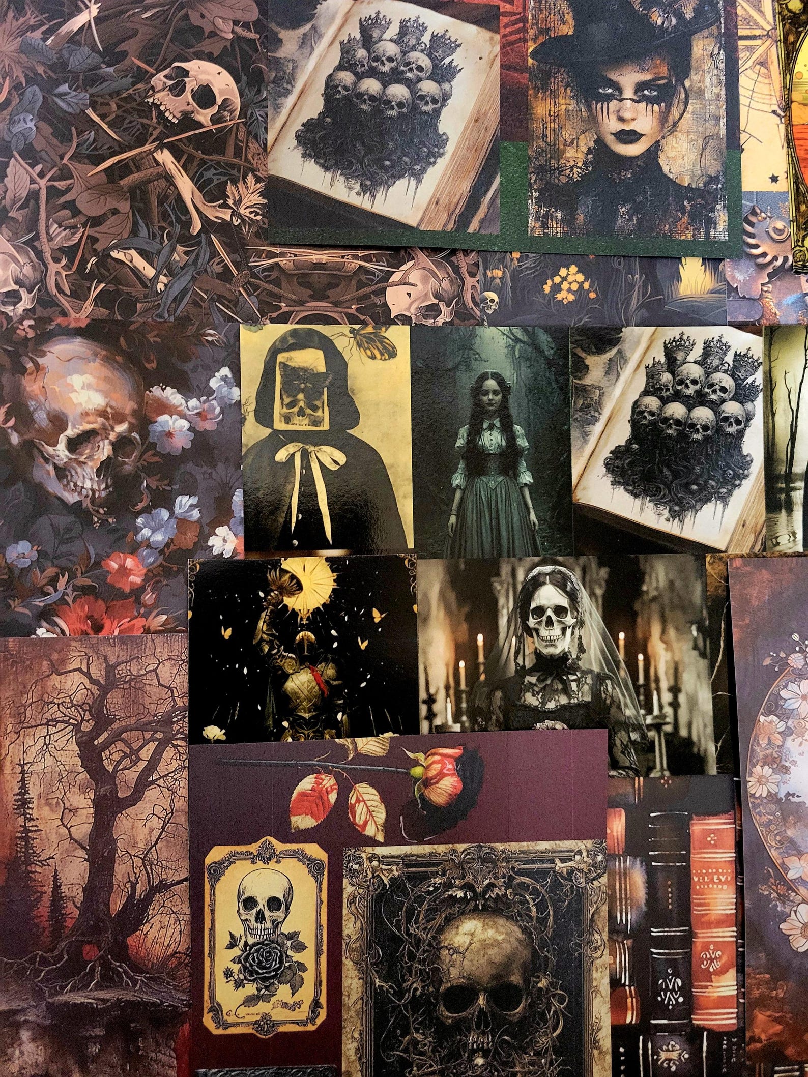 28-60pc Horror Scrapbook Set, Vintage Gothic Papers Stickers Kit ...