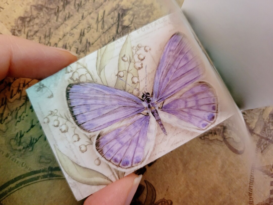 100pc Mini Butterfly Sticker Book, Vintage Junk Journal Ephemera ...