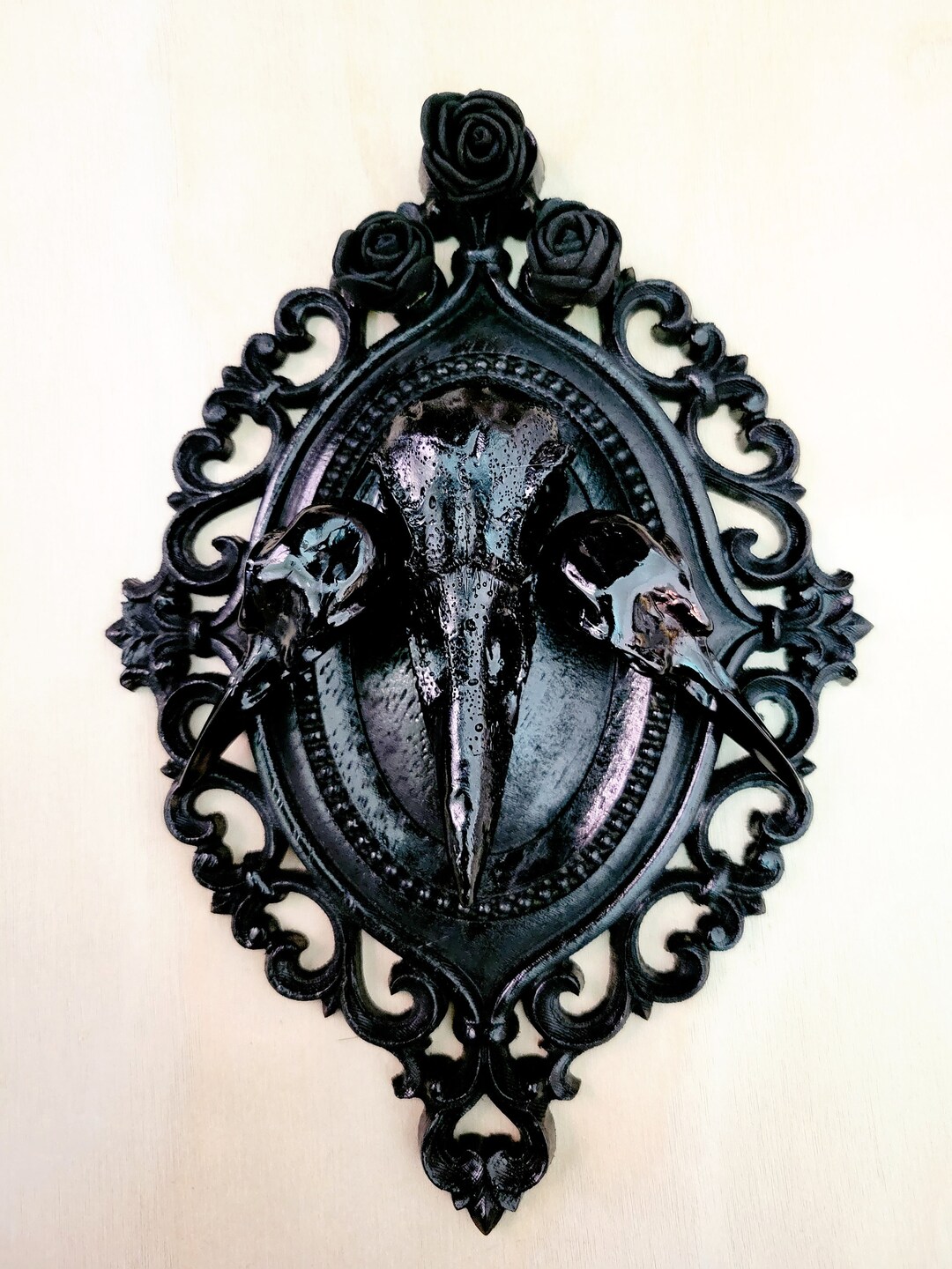Framed Raven Skulls Wall Art Decor, Handmade Macabre Victorian Gothic ...