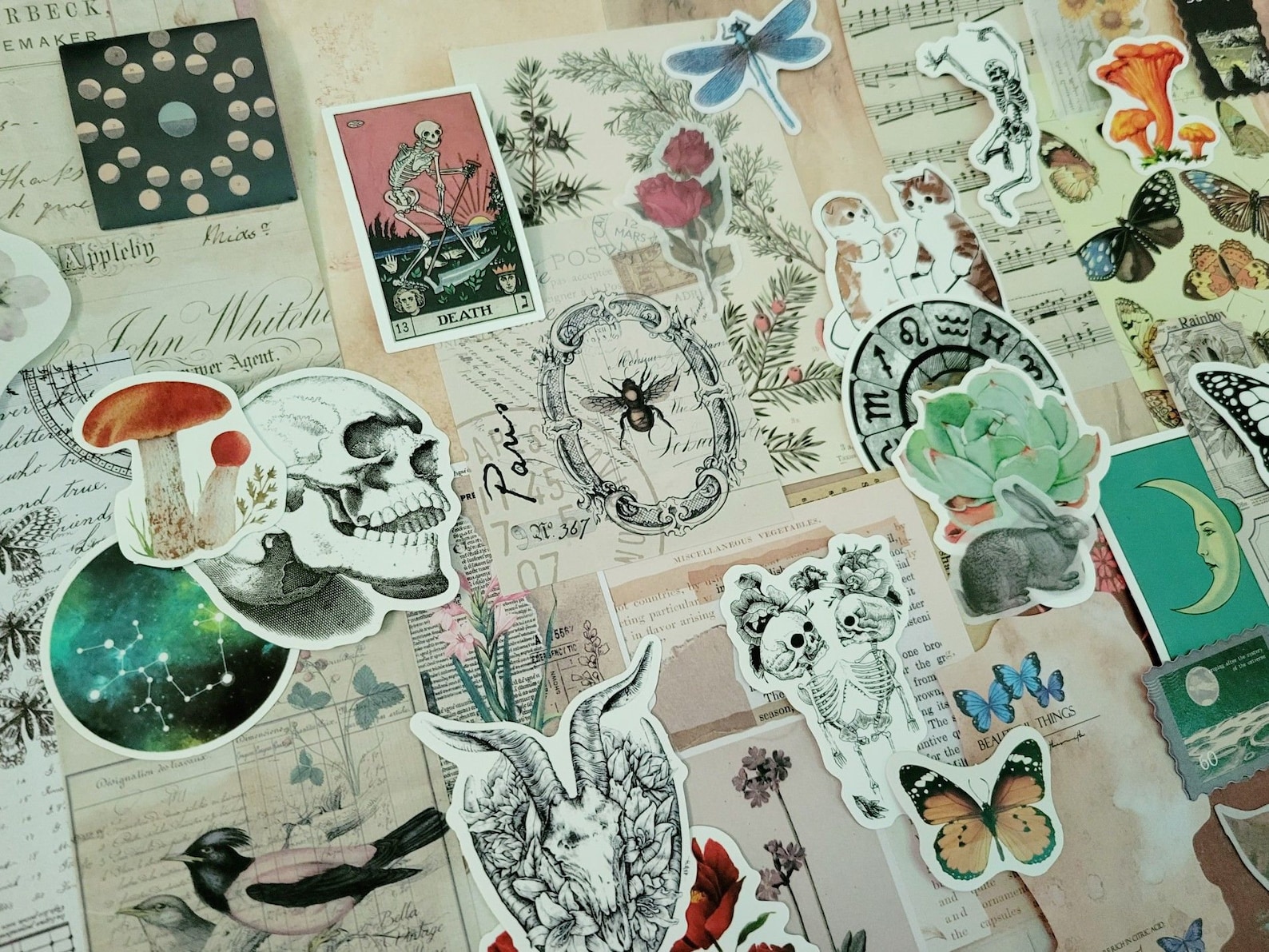 28-60pc Horror Scrapbook Set, Vintage Gothic Papers Stickers Kit ...