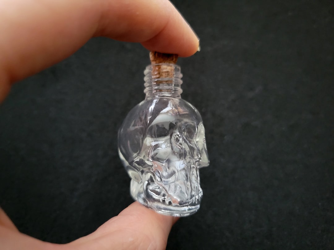 Mini Glass Skull Jar, Gothic Skull Home Decor, Empty Jar Supply, Dark ...