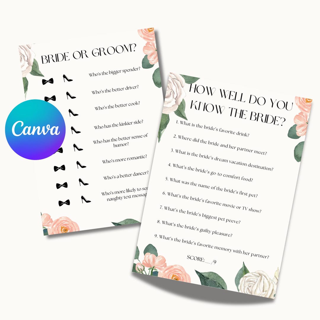 Bachelorette Party Game Bundle – 12 Fun Editable and Printable Games ...