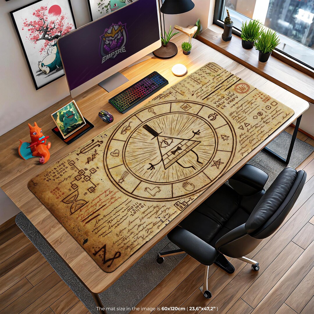 Gravity Falls Bill Cipher Mouse Pad Mystery Wheel Gaming Desk Mat ...