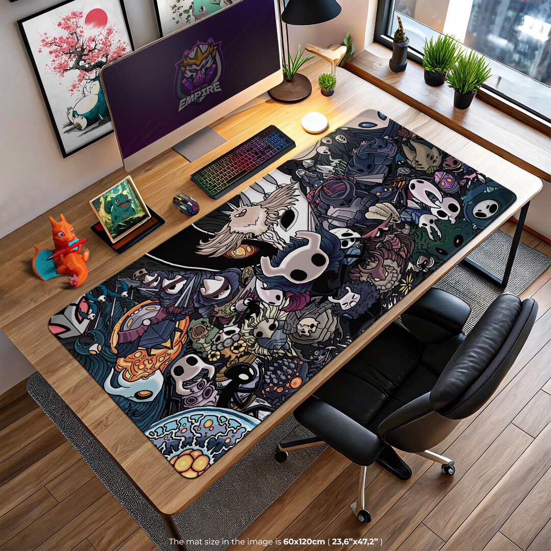 Hollow Knight Characters Mouse Pad Large Gaming Desk Mat, Hallownest ...