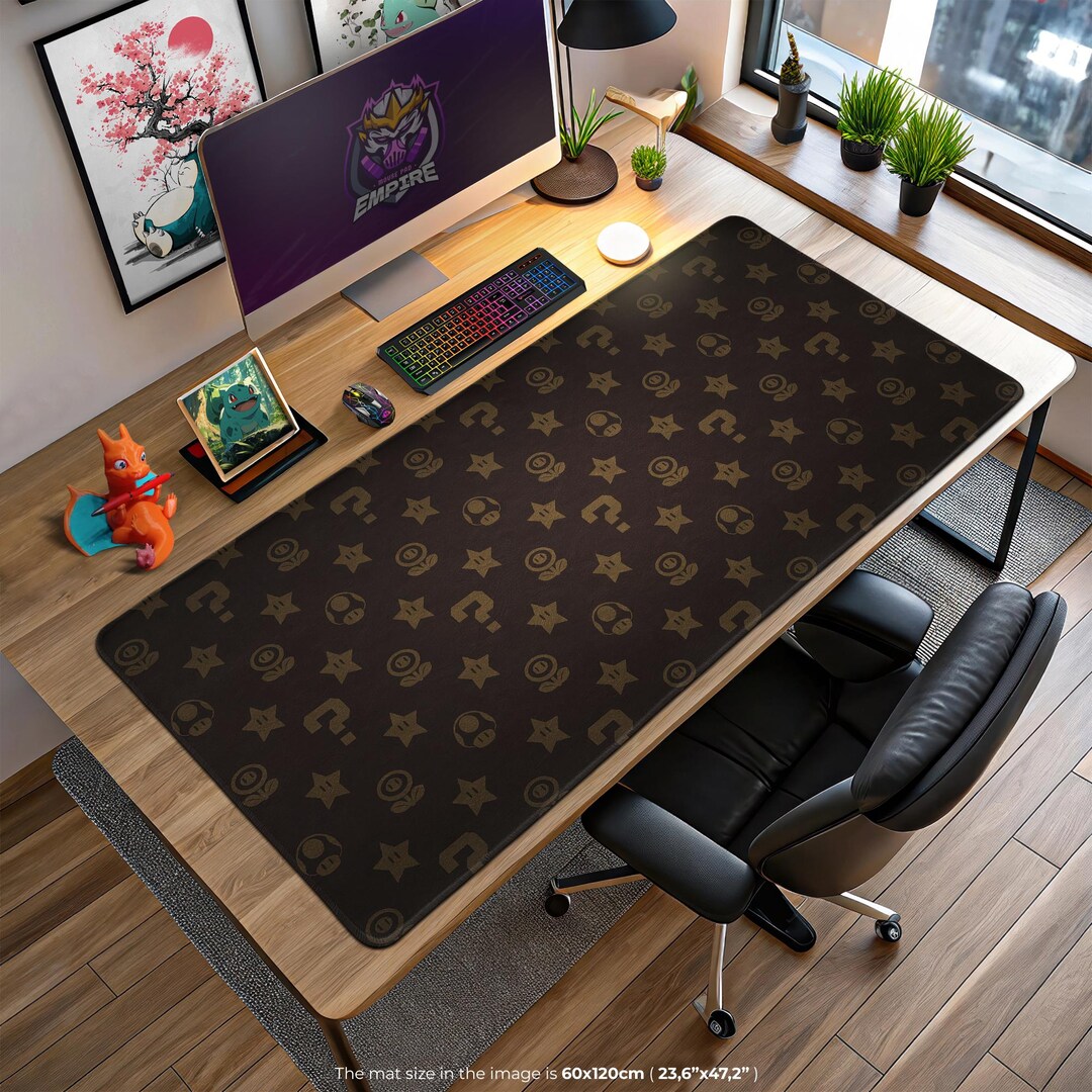 Super Mario Symbol Desk Mat Gaming Mouse Pad, Icon Pattern Design ...