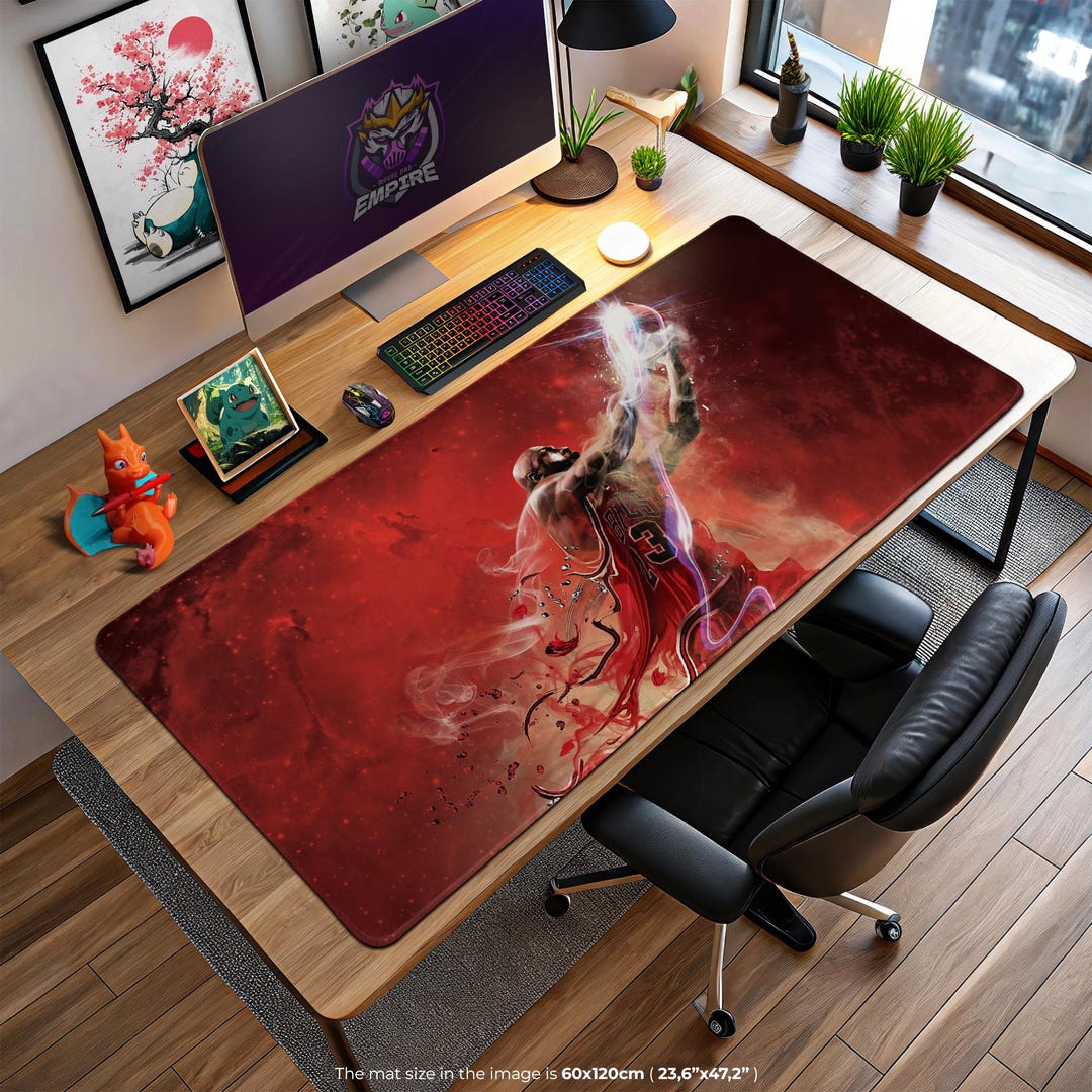 Michael Jordan Dunk Mouse Pad, Basketball Gaming Desk Mat, NBA Fan Gift ...