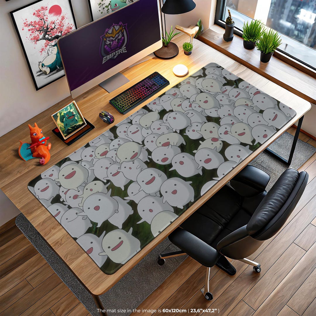 Kodama Forest Spirit Desk Mat Kawaii Anime Gaming Mouse Pad, Princess ...