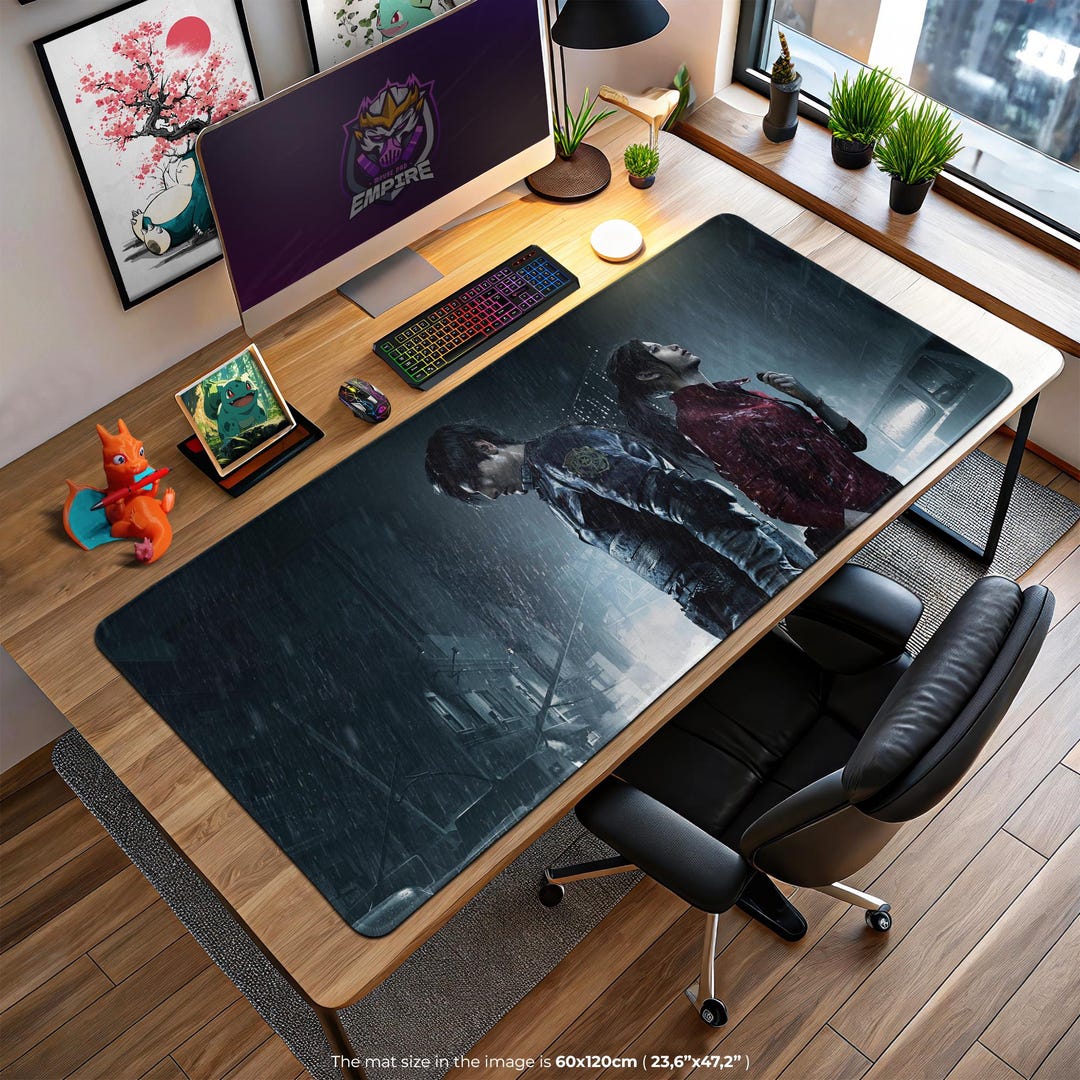Resident Evil Leon & Claire Mouse Pad, Survival Horror Gaming Desk Mat ...