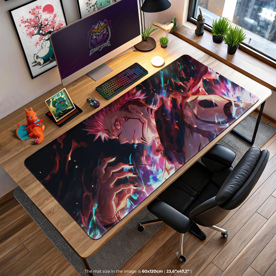 Sukuna Cursed Energy Mouse Pad Jujutsu Kaisen Anime Desk Mat, King of ...