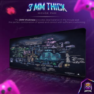 Hollow Knight Hallownest Map Mouse Pad Large Gaming Desk Mat ...