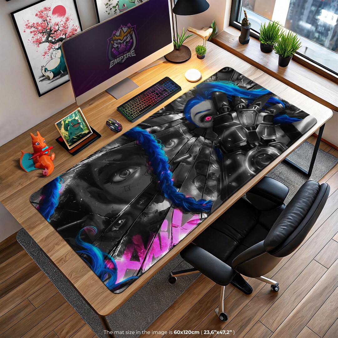 Jinx Arcane Desk Mat, League of Legends Mouse Pad, Gaming Setup Pad ...