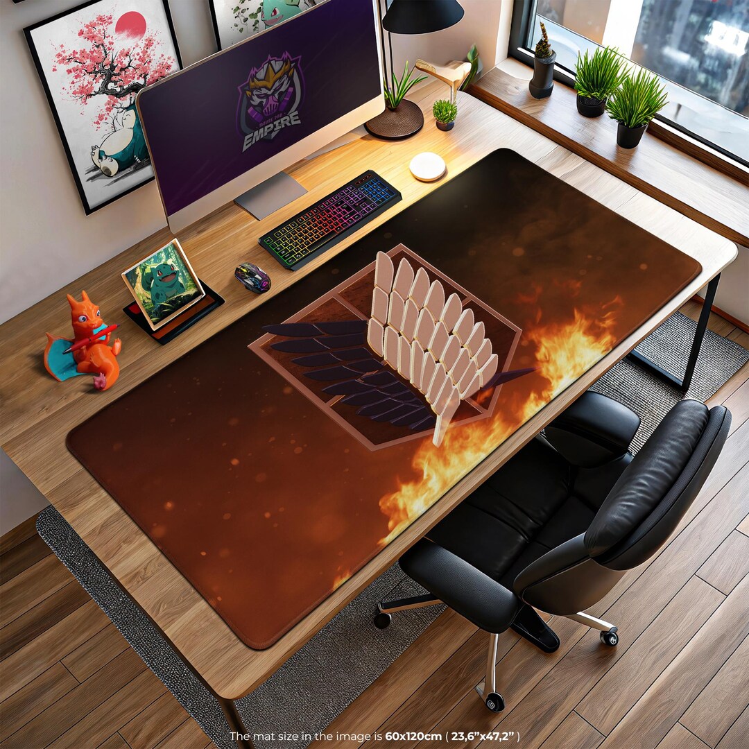 Attack on Titan Wings of Freedom Desk Mat Survey Corps Emblem Mouse Pad ...
