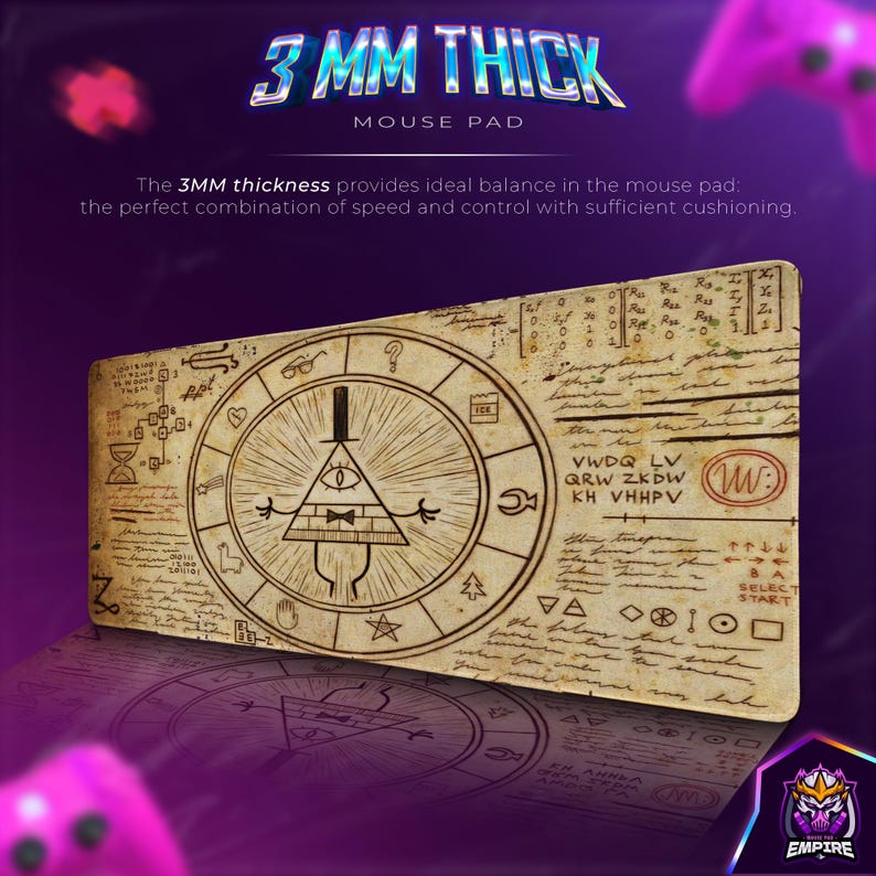 Gravity Falls Bill Cipher Mouse Pad Mystery Wheel Gaming Desk Mat ...
