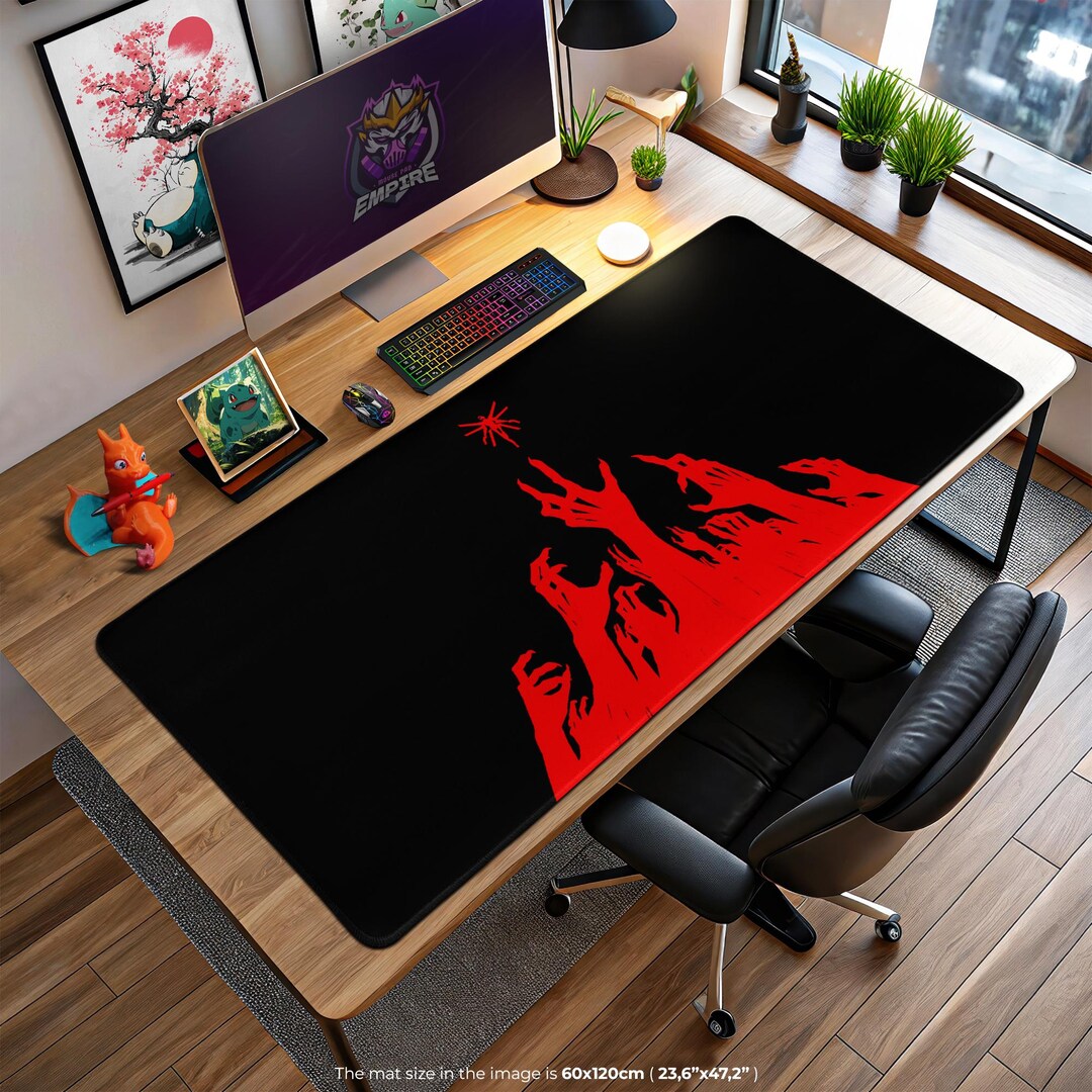 Ultrakill Hands of Hell Desk Mat Minimalist Red and Black Gaming Mouse ...
