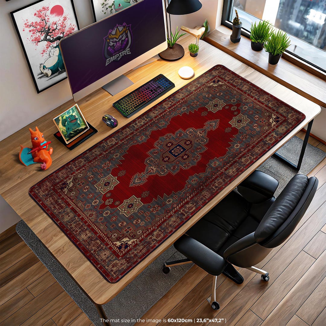 Vintage Persian Rug Desk Mat Oriental Carpet Design Gaming Mouse Pad ...