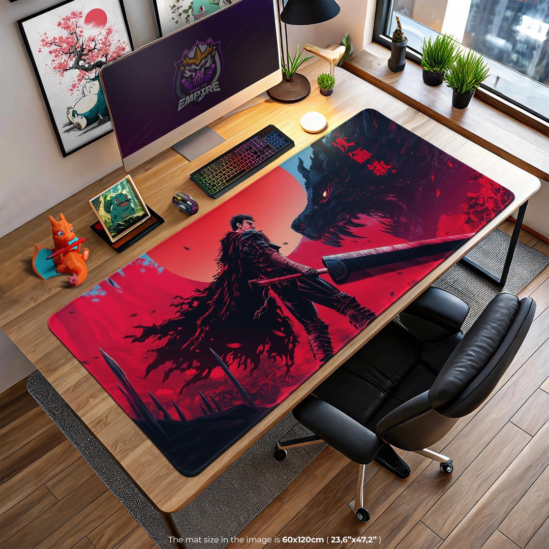 Berserk Guts and Beast of Darkness Desk Mat Anime Gaming Mouse Pad ...
