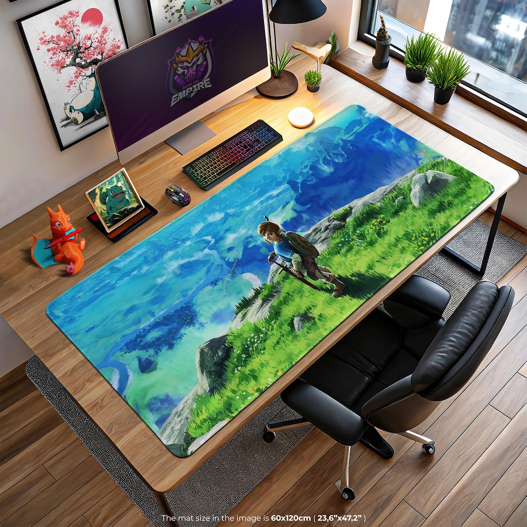 Zelda Breath of the Wild Desk Mat, Hyrule Exploration Gaming Mouse Pad ...