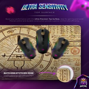 Gravity Falls Bill Cipher Mouse Pad Mystery Wheel Gaming Desk Mat ...