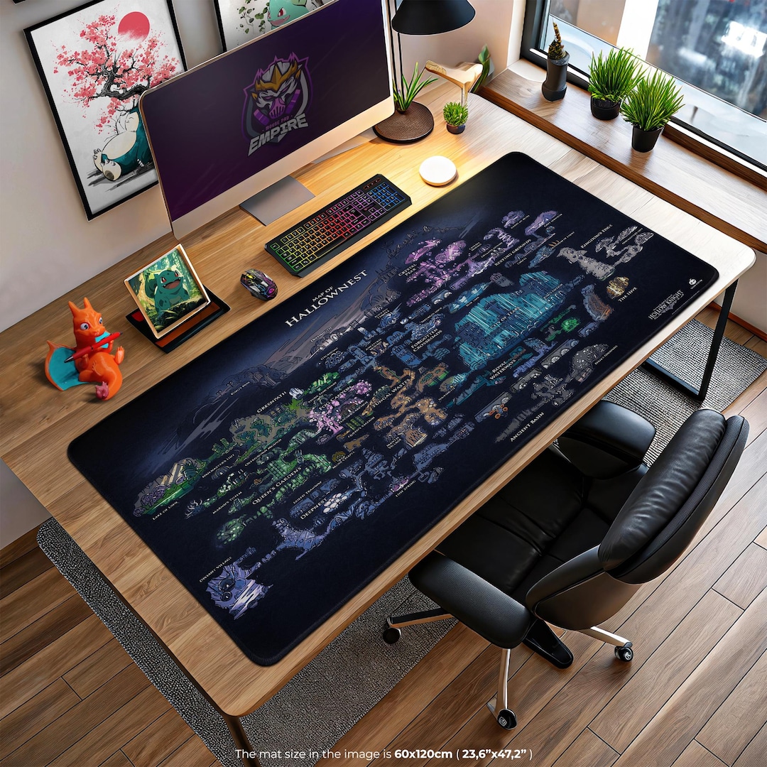 Hollow Knight Hallownest Map Mouse Pad Large Gaming Desk Mat, Metroidvania World Map Desk Pad ...
