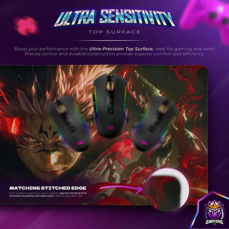 Sukuna Mouse Pad Jujutsu Kaisen Anime Gaming Desk Mat Featuring King of ...