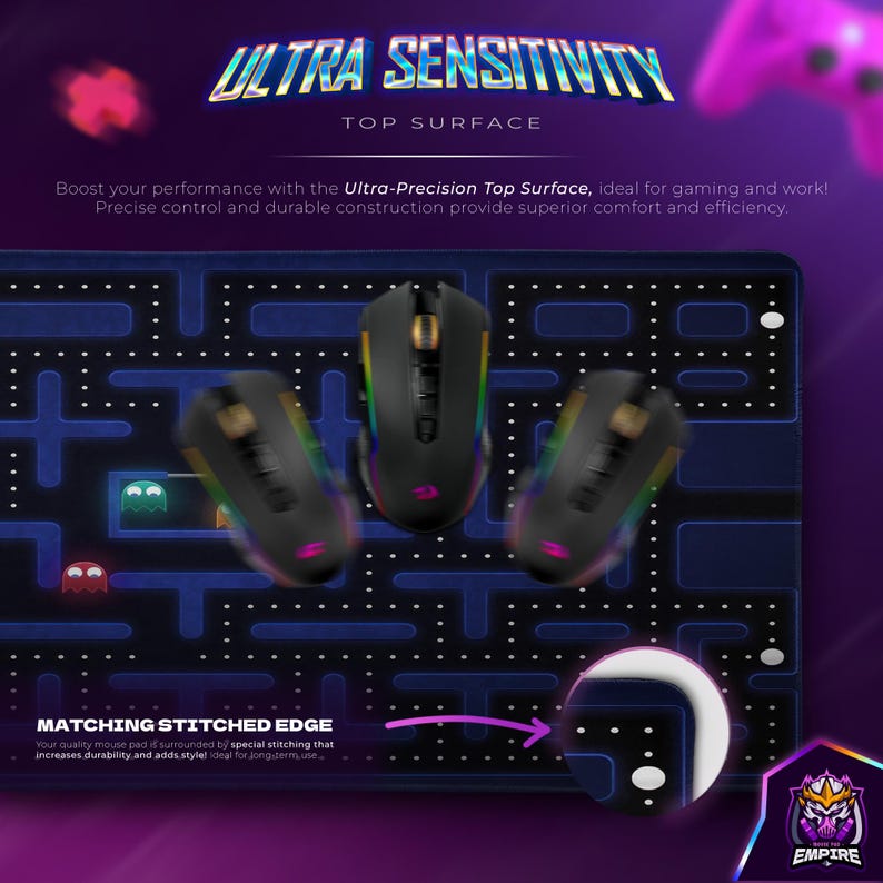 Pac-man Mouse Pad, Retro Arcade Desk Mat, Gaming Setup Mat, Classic ...