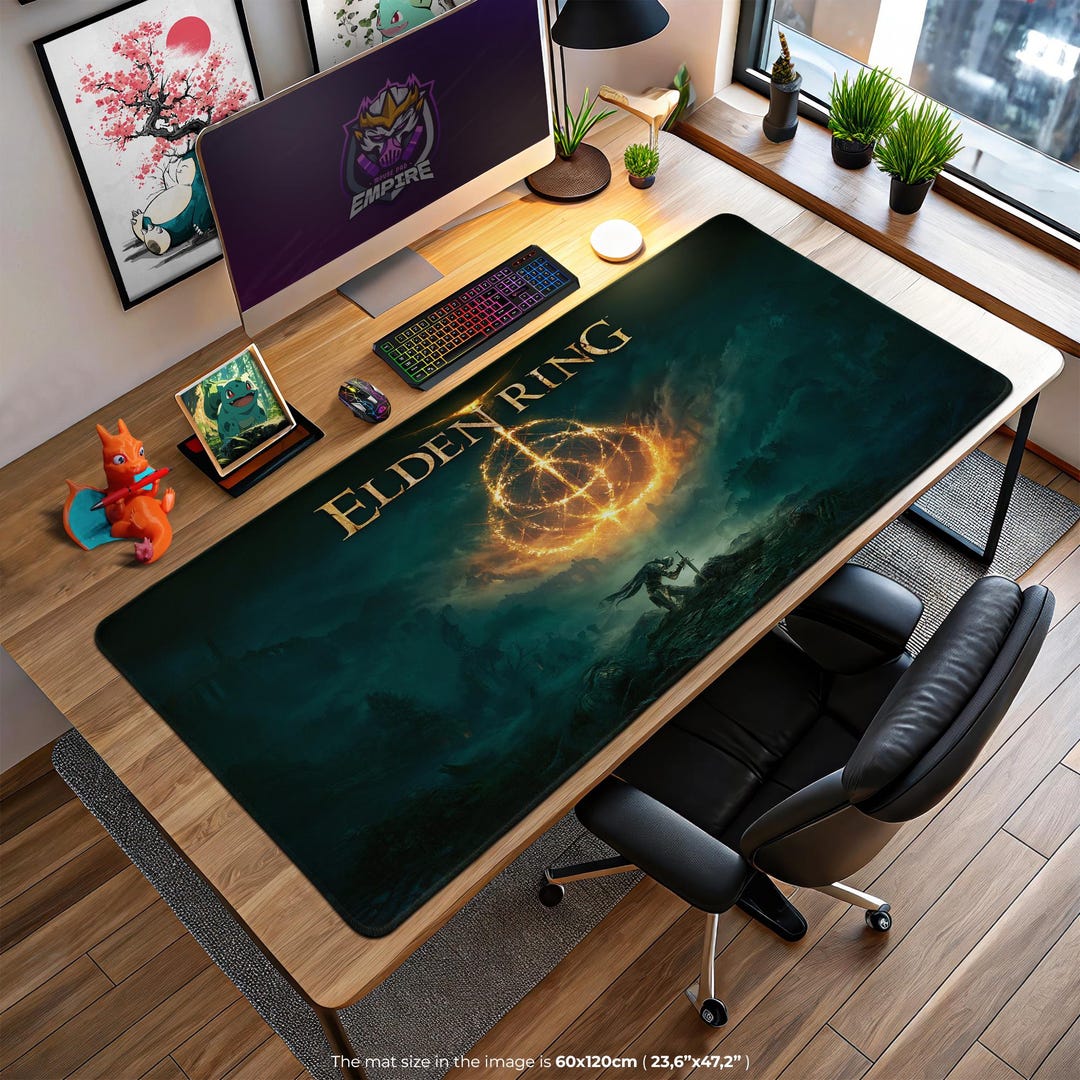 Elden Ring Nightfall Desk Mat Malenia Blade of Miquella Gaming Mouse Pad, Dark Fantasy RPG Desk ...