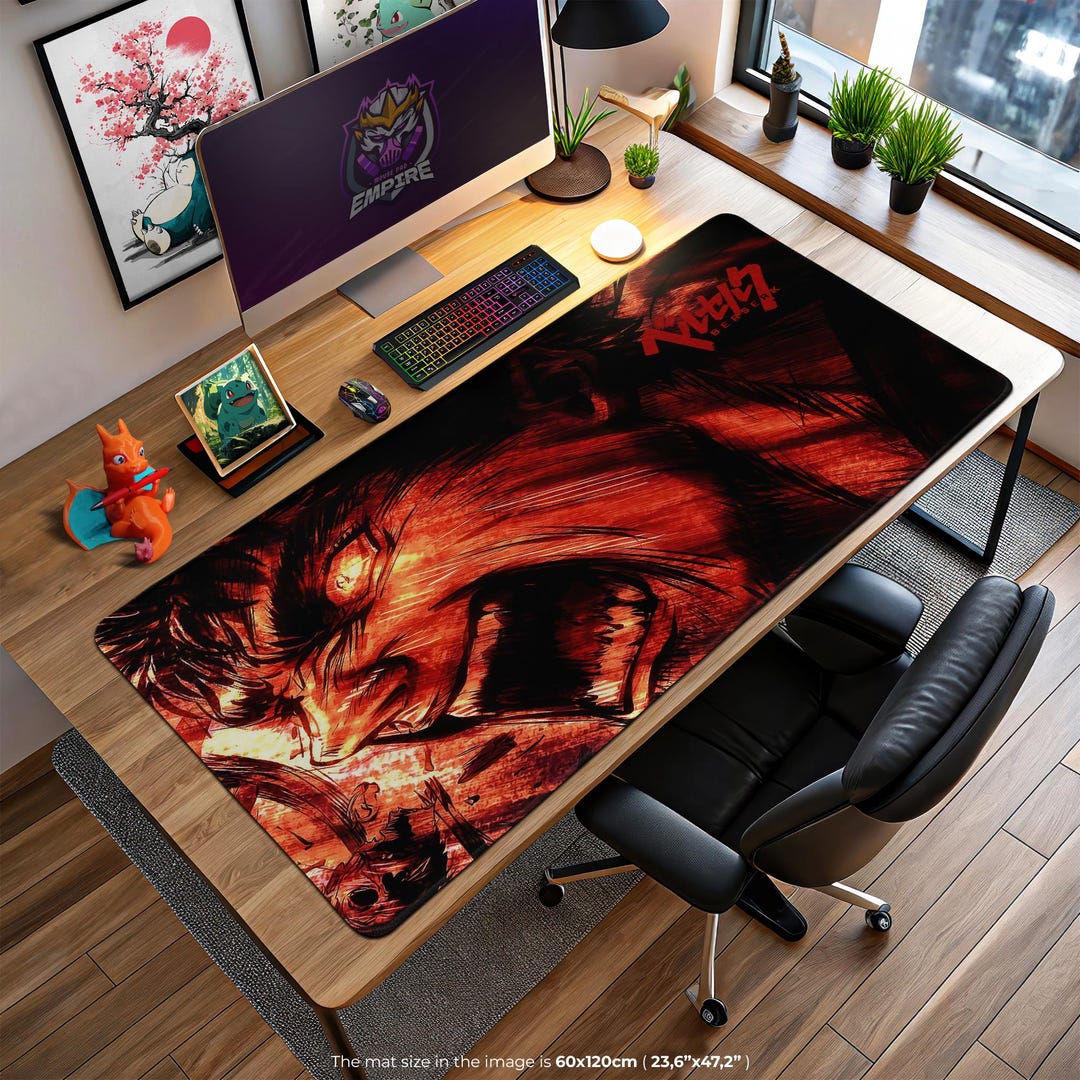 Berserk Anime Mouse Pad, Guts Desk Mat, Dark Fantasy Gaming Mat, Manga ...