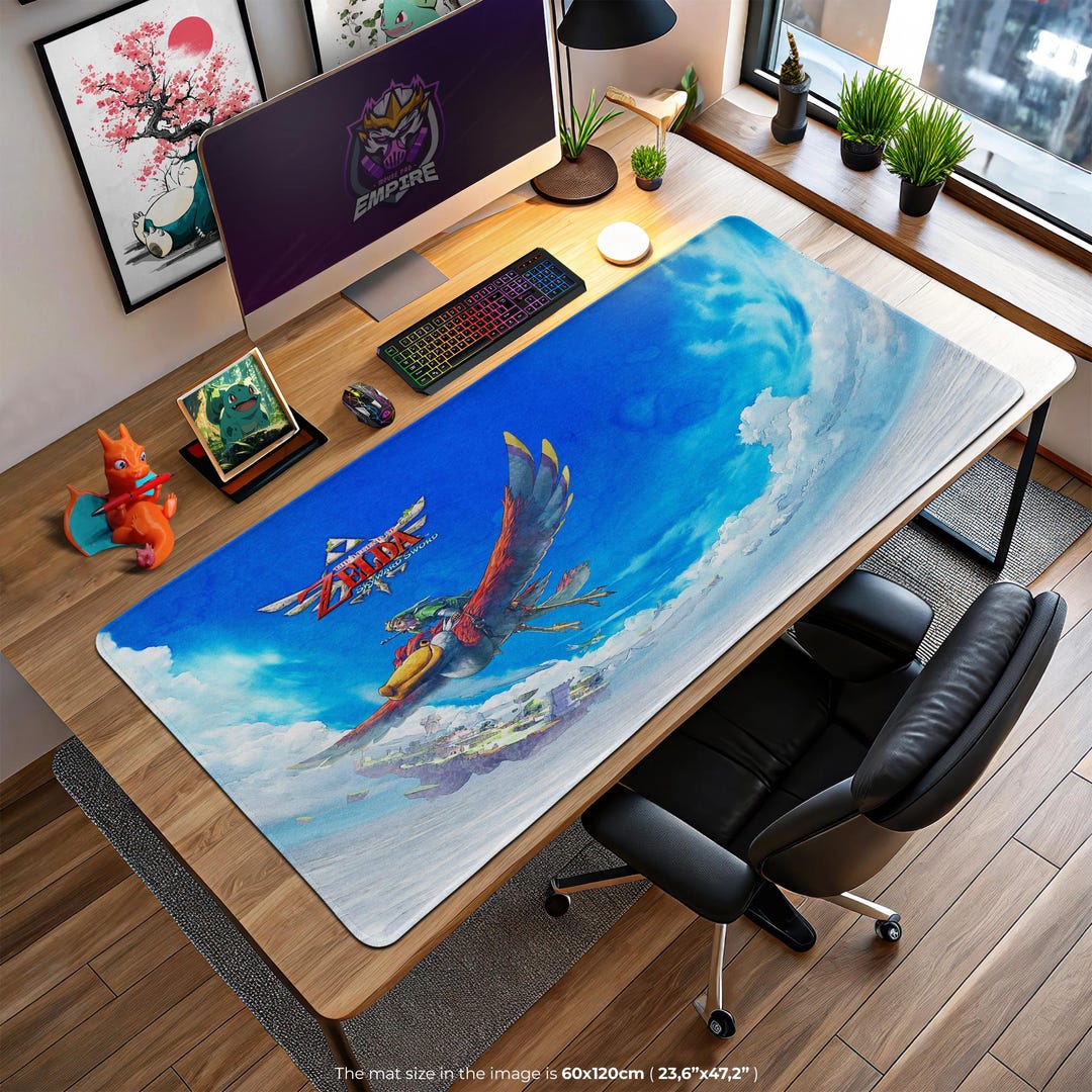 Zelda Skyward Sword Desk Mat, Loftwing Gaming Mouse Pad, Hyrule ...