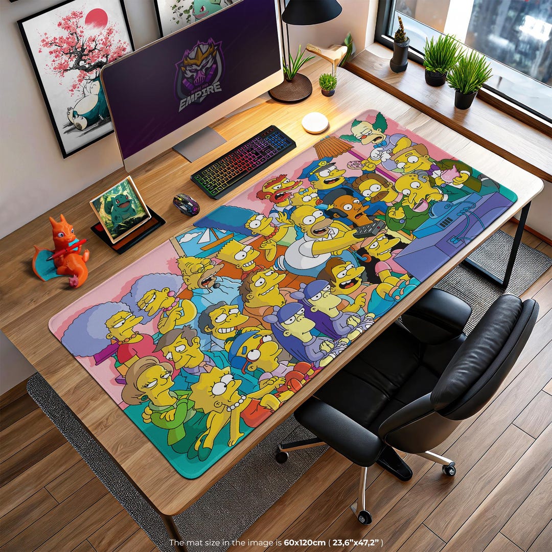 The Simpsons Desk Mat, Springfield Family Mouse Pad, Cartoon Gaming ...