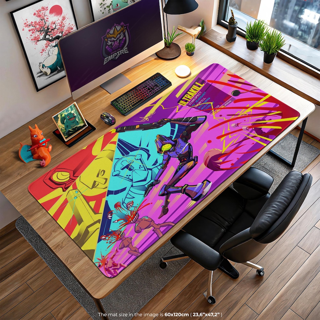Ultrakill Game Desk Mat Neon Action Gaming Mouse Pad, Large Stylish ...