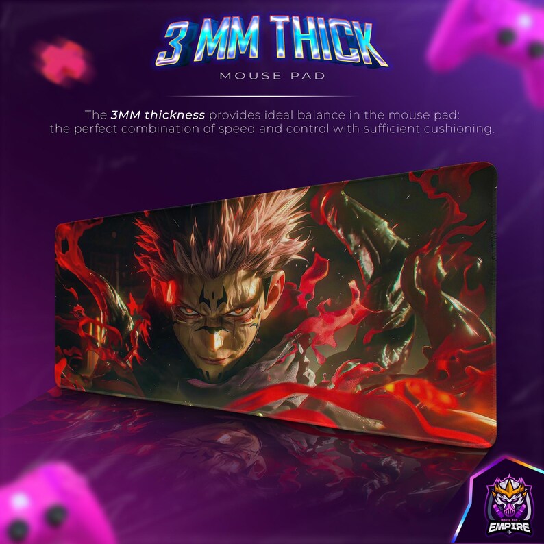 Sukuna Mouse Pad Jujutsu Kaisen Anime Gaming Desk Mat Featuring King of ...