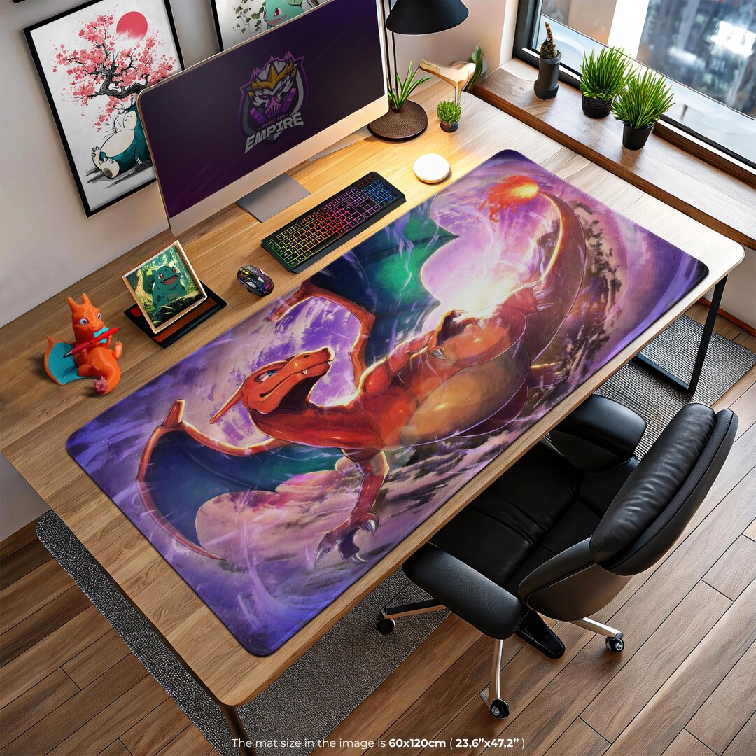 Charizard Mouse Pad Pokémon Gaming Desk Mat, Fire-breathing Dragon ...