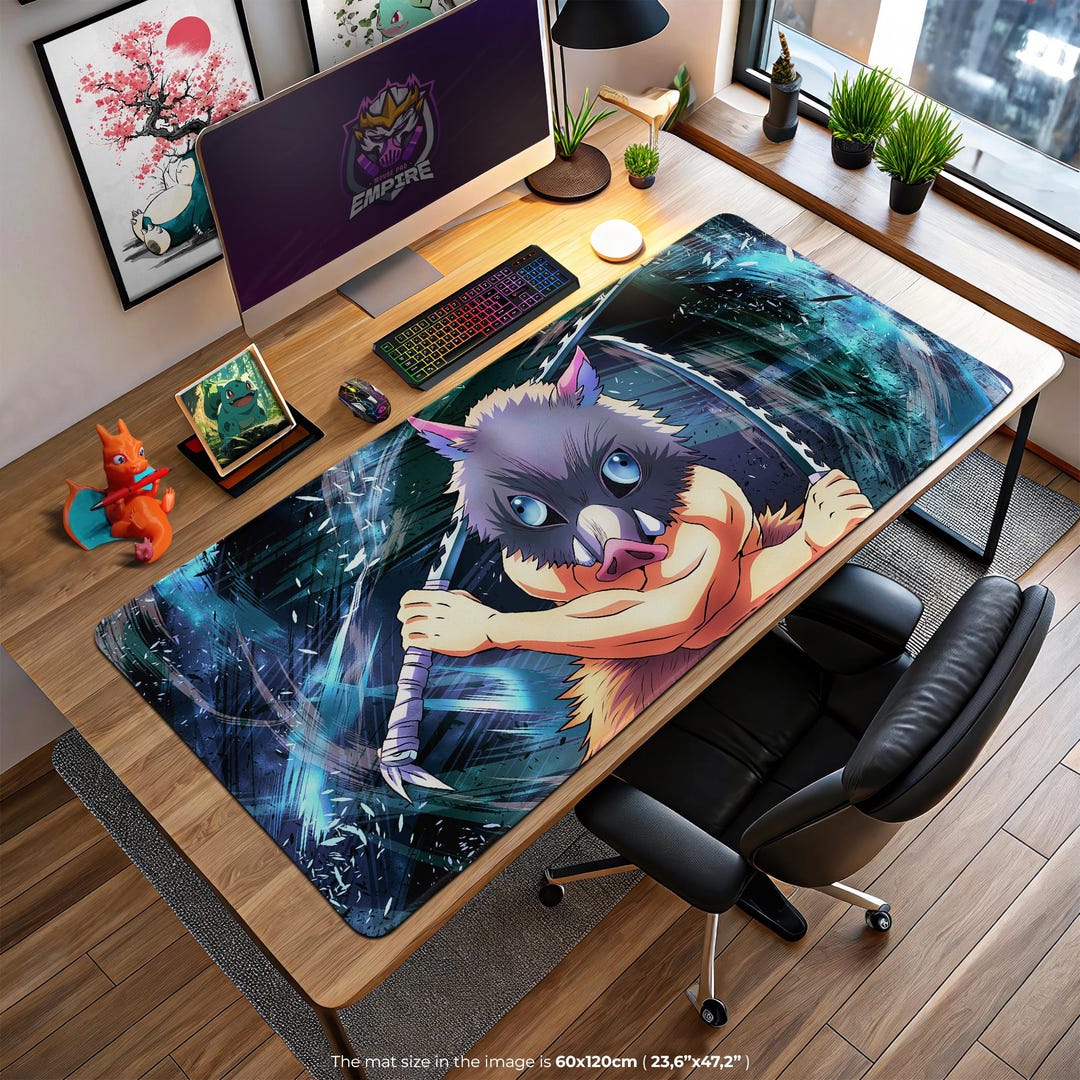 Inosuke Hashibira Mouse Pad Demon Slayer Gaming Desk Mat, Anime Otaku ...