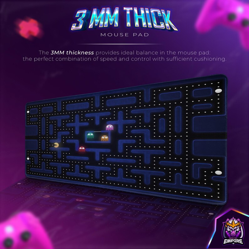 Pac-man Mouse Pad, Retro Arcade Desk Mat, Gaming Setup Mat, Classic ...