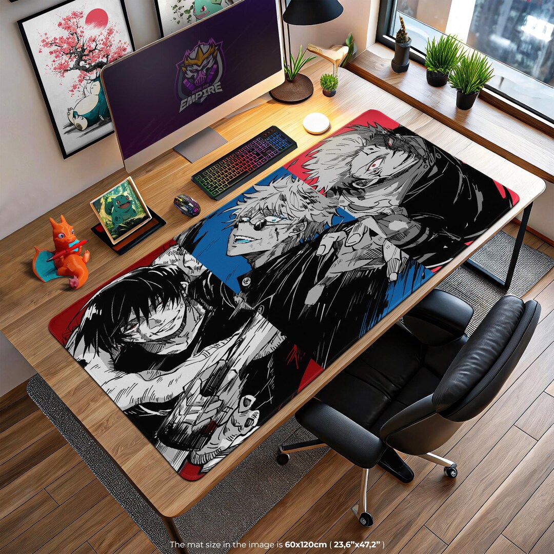 Jujutsu Kaisen Anime Desk Mat Gojo, Sukuna, and Megumi Gaming Mouse Pad ...