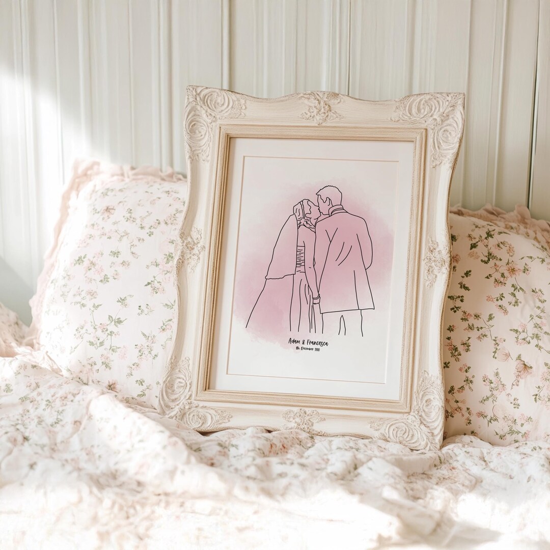 Wedding Art Wedding Digital Art Wedding Day Gift Husband Wife Kiss ...