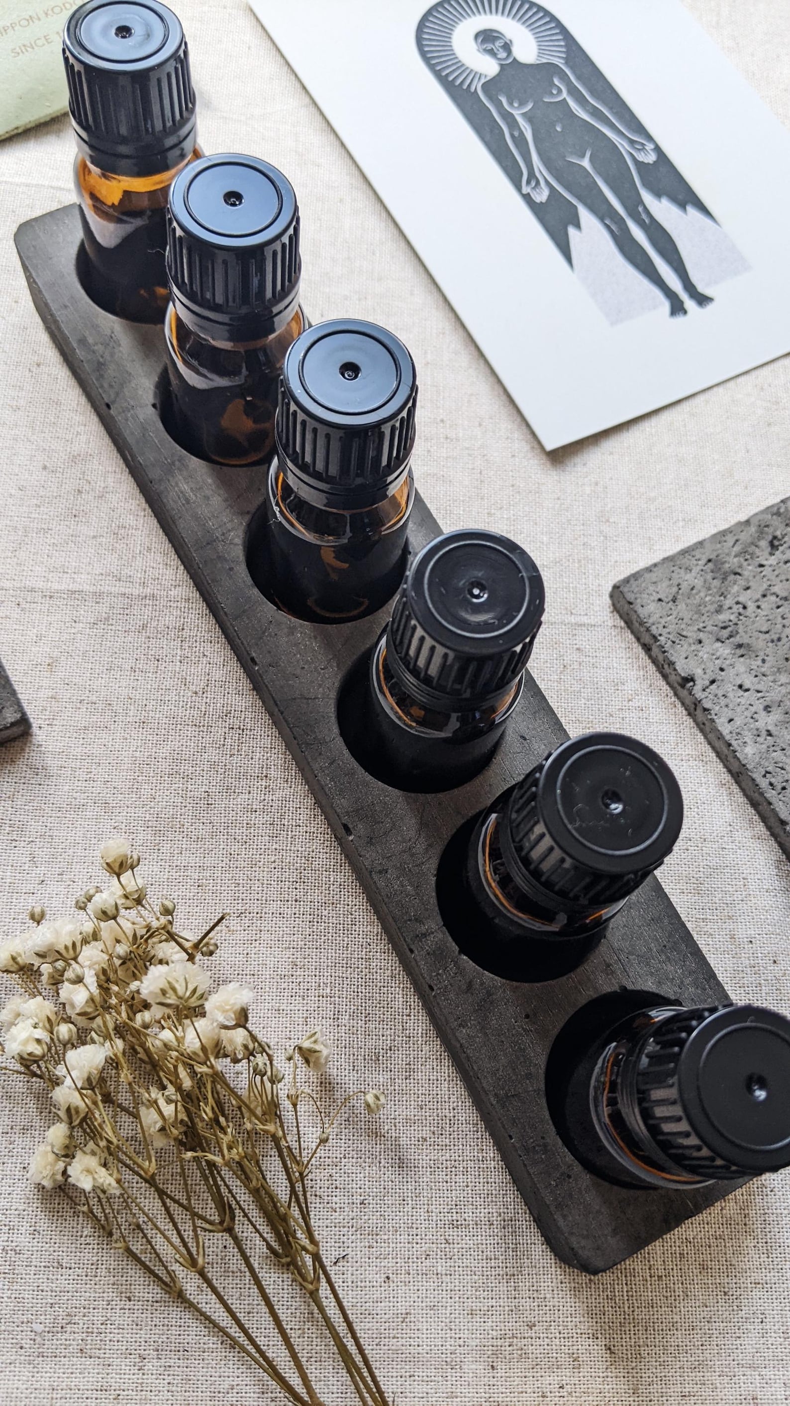 Handmade Concrete Essential Oil Storage | 6 X 15ml Bottle Display - Etsy
