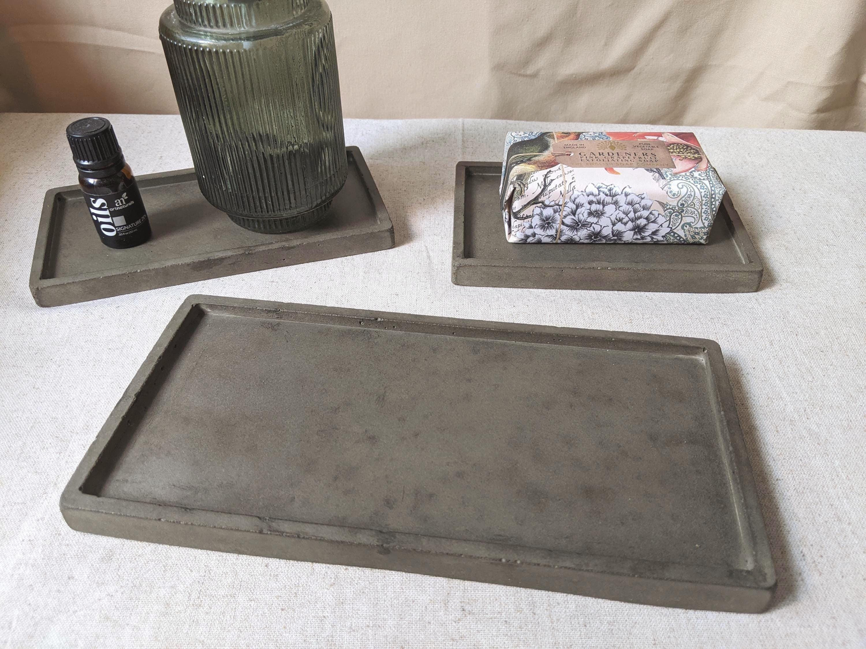 Handmade Rectangular Concrete Tray | Minimalist Home Decor - Etsy