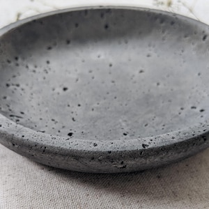Shallow Concrete Bowl | TEXTURE | Grey Concrete Display Dish | Storage ...