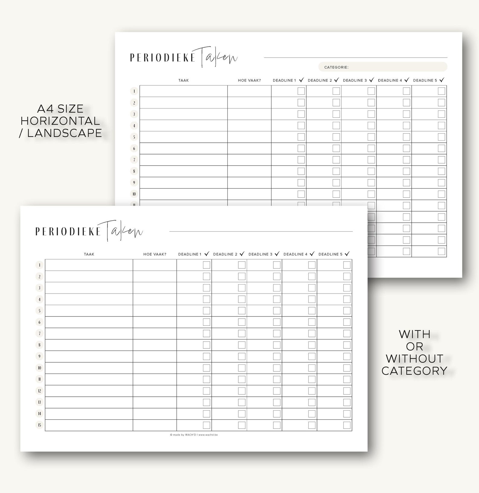 Repeating Task List | A4 Printable PDF | Printable Planner | Returning ...