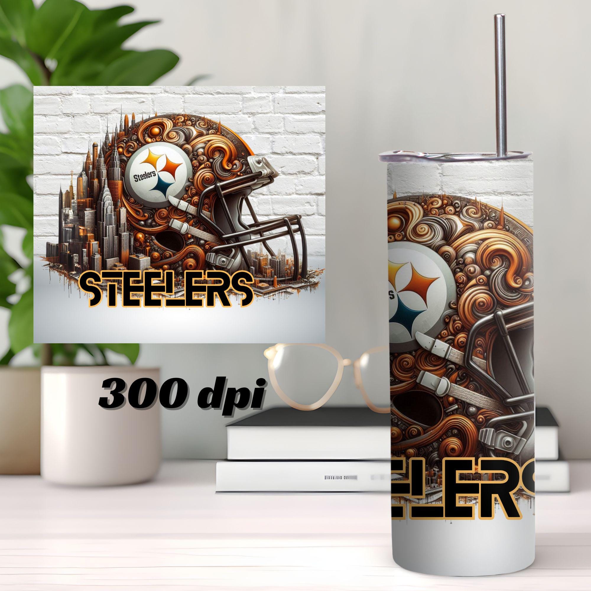 Steelers Tumbler Wrap 20oz Skinny Tumbler PNG Sports Theme Steelers ...