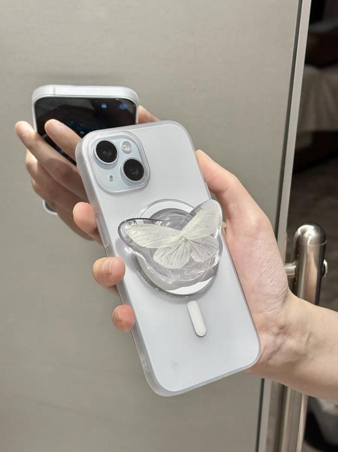 Personalized Cell Phone Stand, Real Moth Phone Grip, Phone Holder for ...