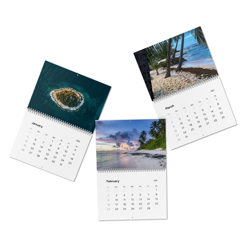 Beach Tropical Beaches Calander Ocean Island 2025 Wall Calendar - Etsy