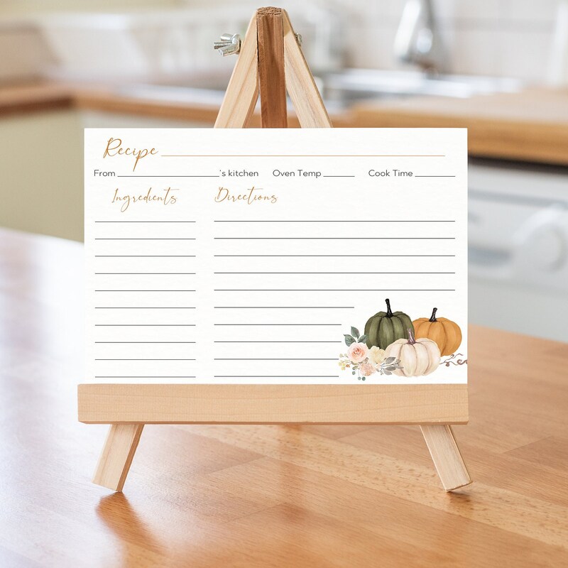 Fall Recipe Cards - Etsy