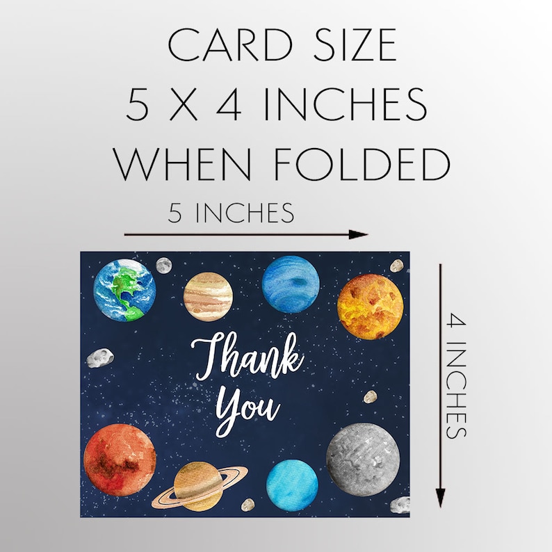Space Thank You Cards Outer Space Baby Shower Welcome to the - Etsy