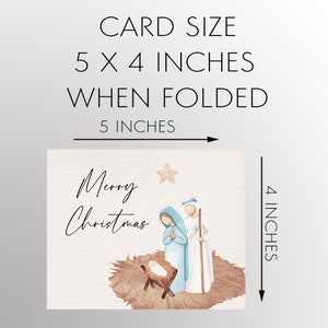 Watercolor Jesus Mary Joseph Christmas Greeting Card, Nativity ...