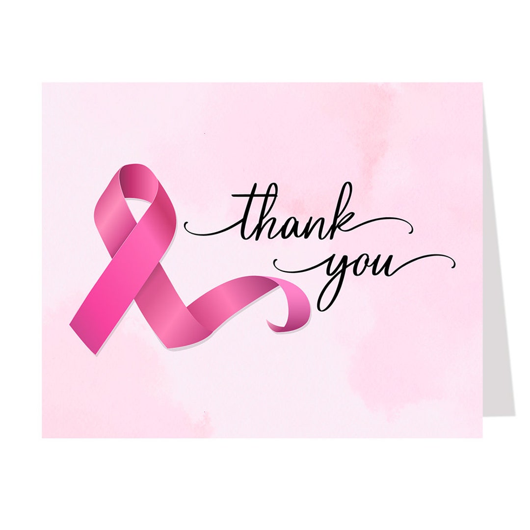Cancer Ribbon Thank You Cards, Cancer Survivor Support Friendship ...